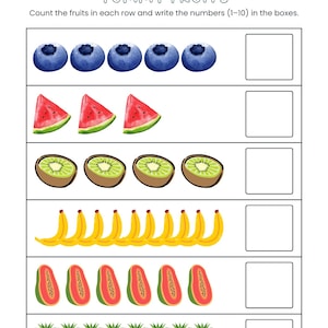 Preschool Counting Numbers 1 to 10 Worksheets, Beginning Math ...