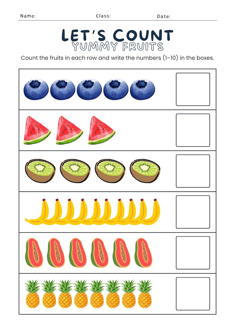 Preschool Counting Numbers 1 to 10 Worksheets, Beginning Math ...