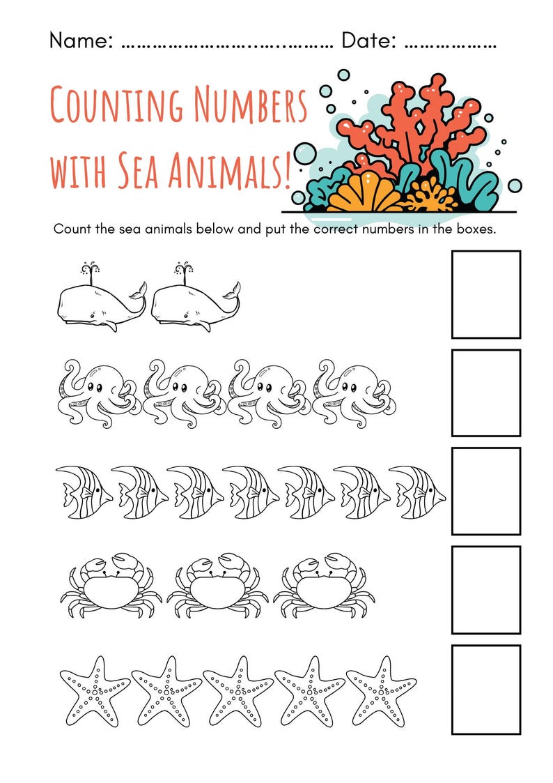 Preschool Counting Numbers 1 to 10 Worksheets, Beginning Math ...