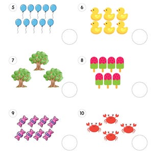 Preschool Counting Numbers 1 to 10 Worksheets, Beginning Math ...