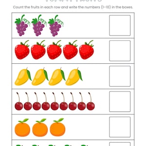 Preschool Counting Numbers 1 to 10 Worksheets, Beginning Math ...