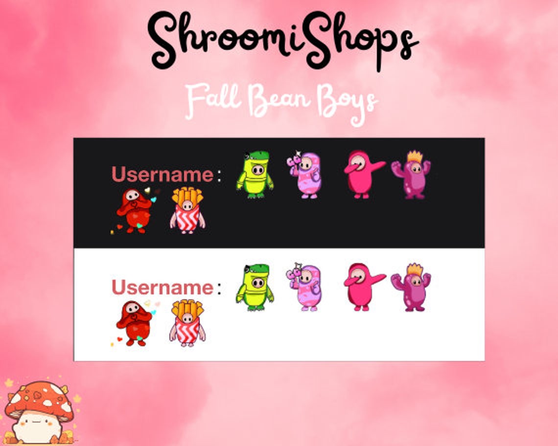 Fall Bean Boys Twitch Emotes Set of 6 Twitch, Emotes, Bean, Cute ...