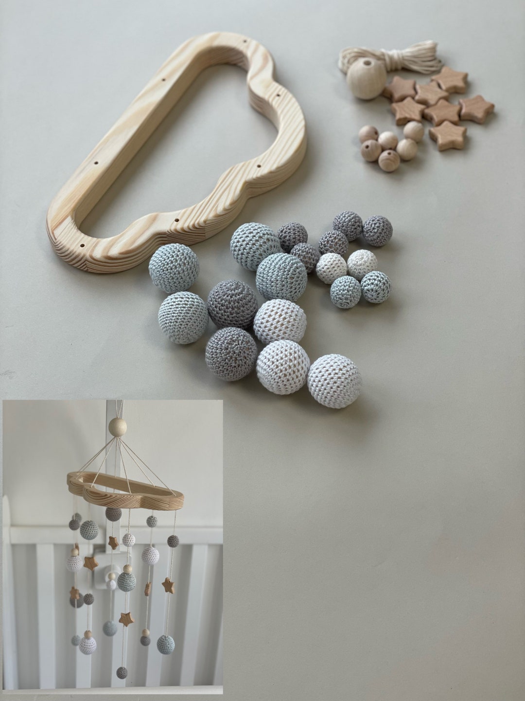 Mobile Craft Set Cloud, DIY Mobile Baby, Hanging Decoration, Mobile ...