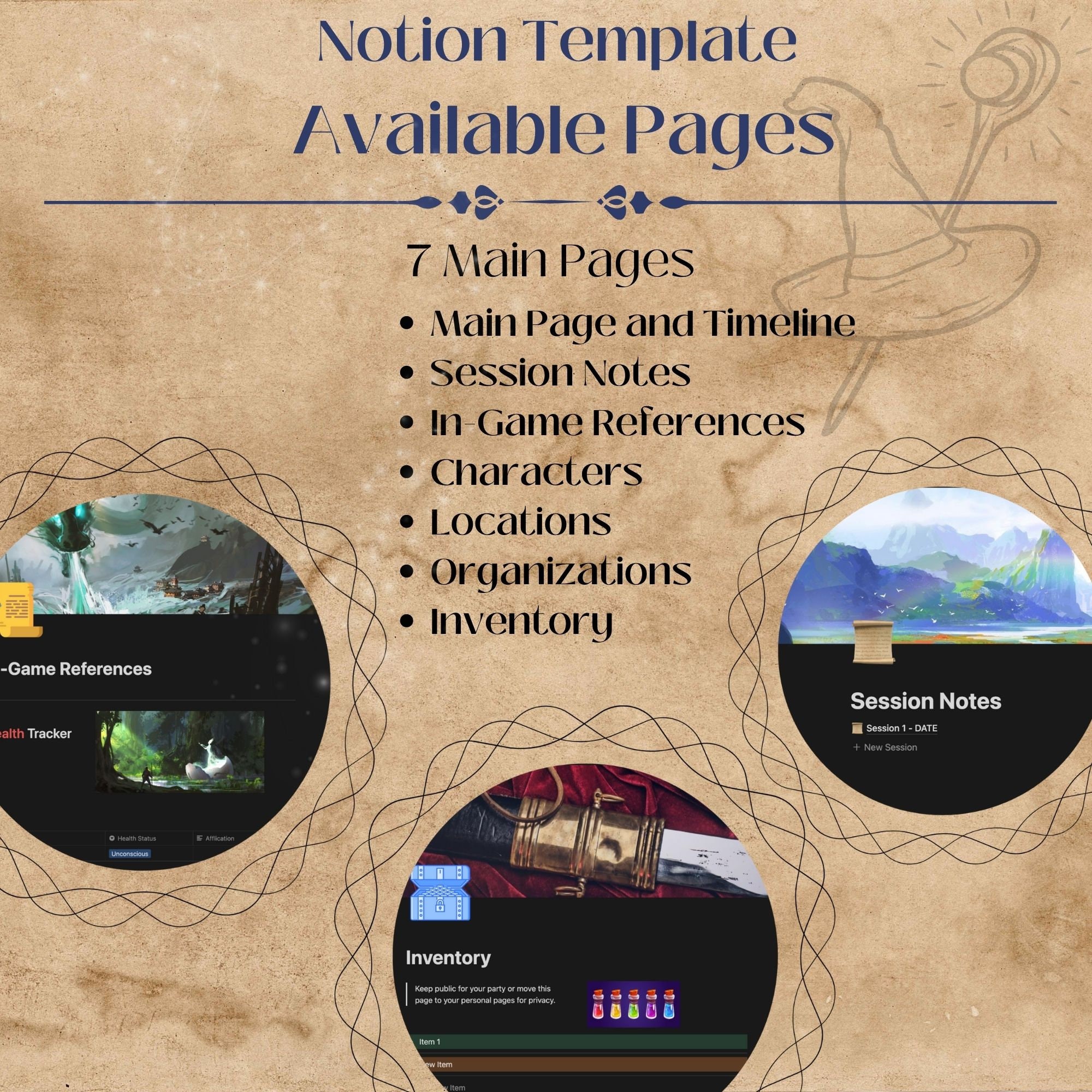 Customizable RPG and Tabletop Campaign Digital Notes and Organization ...