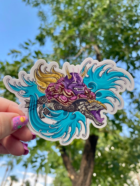 Turtle Hannya Vinyl Sticker Oni Mask Waterproof for Water - Etsy