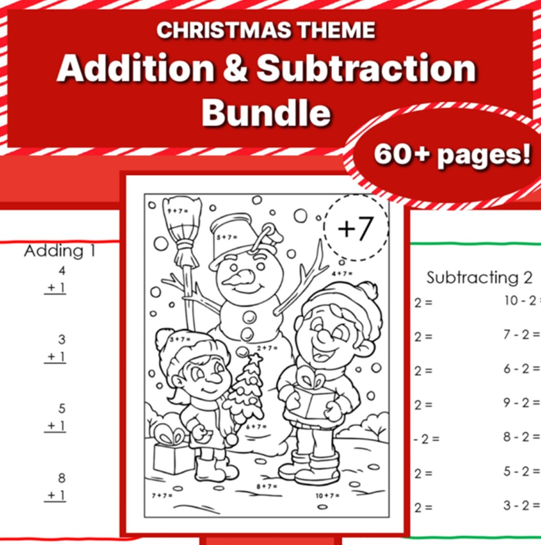 Addition and Subtraction Worksheets for Kids - 60 Pages - Homeschool ...