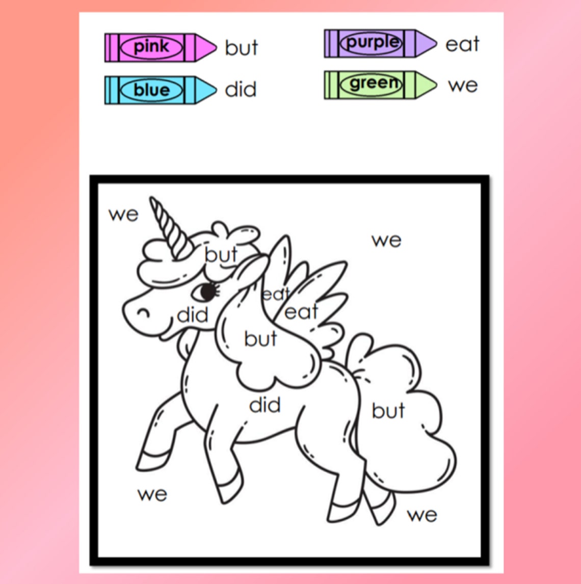 10 Printable Sight Words Worksheets for Kids - Preschool Kindergarten ...