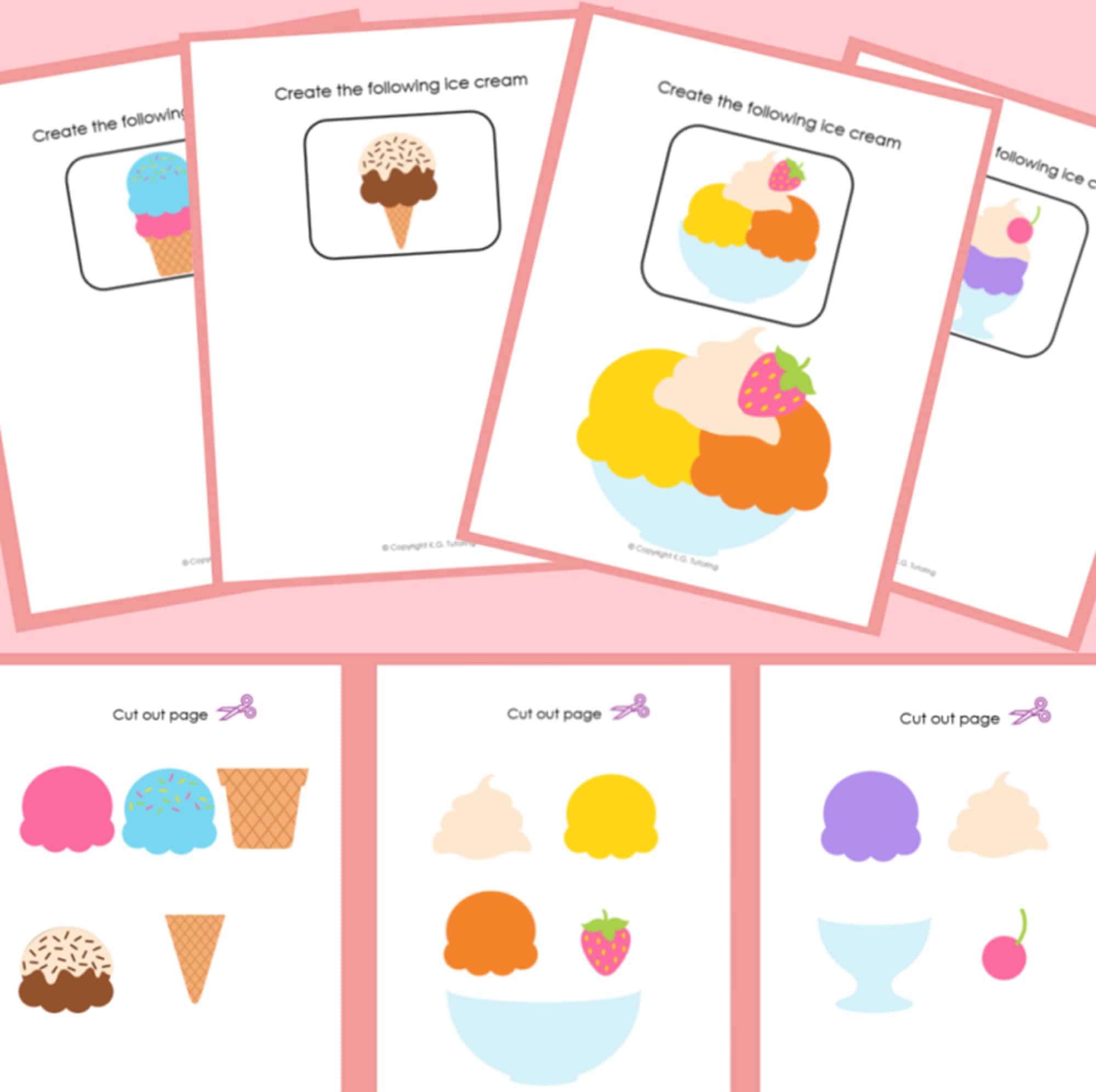 Printable Busy Book Activity - Ice Cream - Toddler Preschool Learning ...