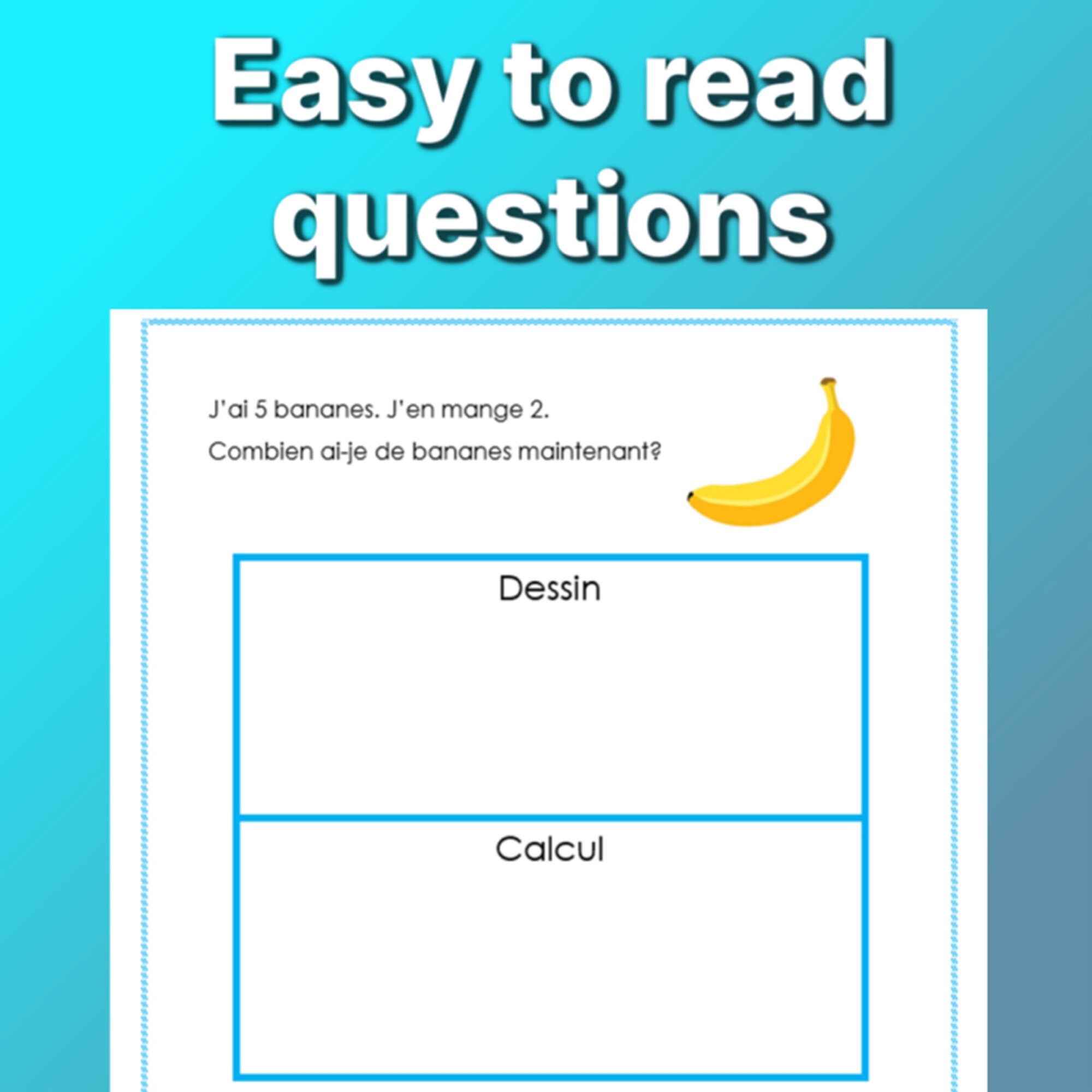 20 Printable French Word Problems - First Grade - Worksheets for Kids ...