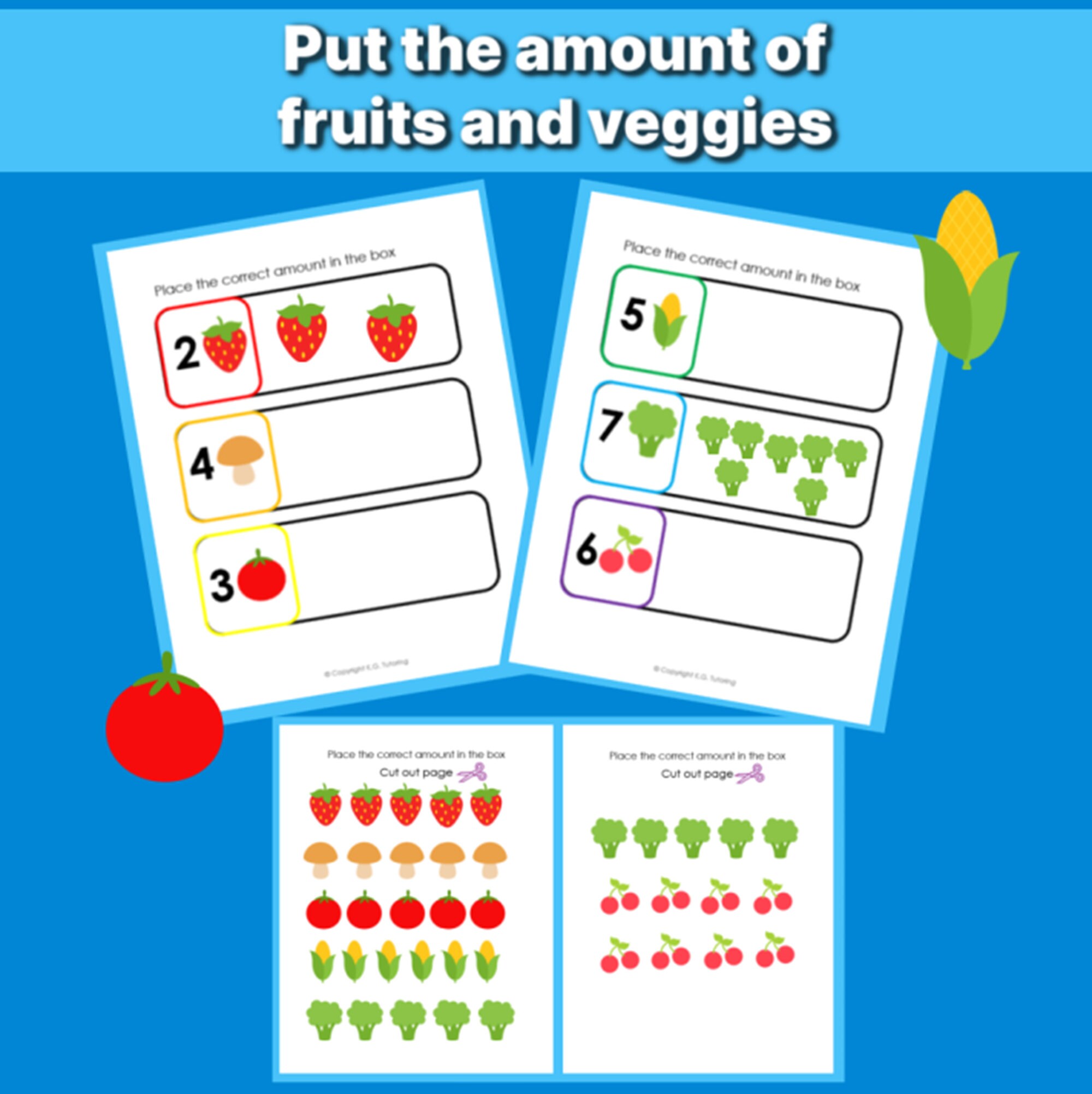 Kindergarten Preschool Toddler Printable Busy Book Activity Fruits ...