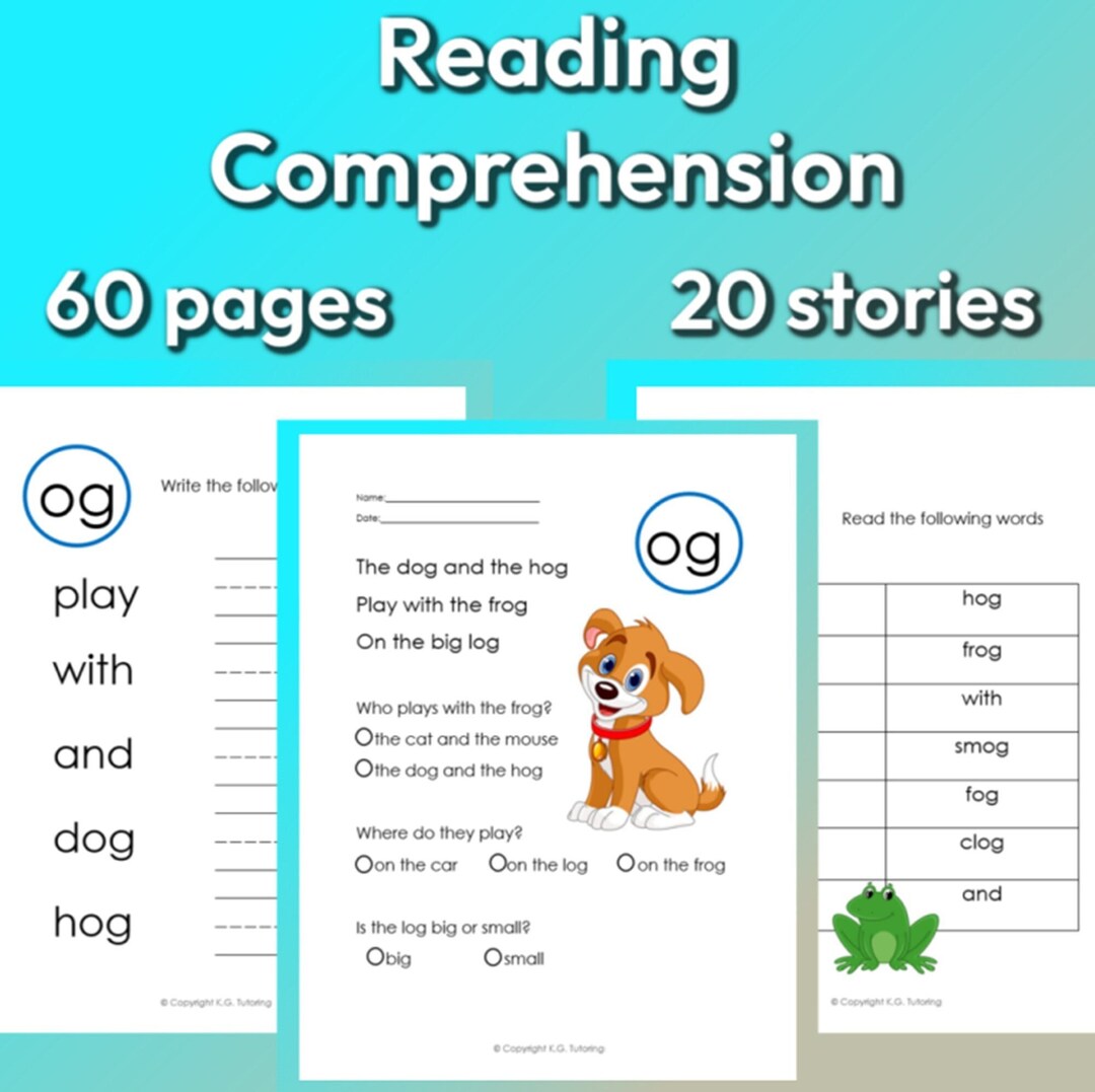 Kindergarten Reading Comprehension Worksheets (60 Pages) Homeschool ...