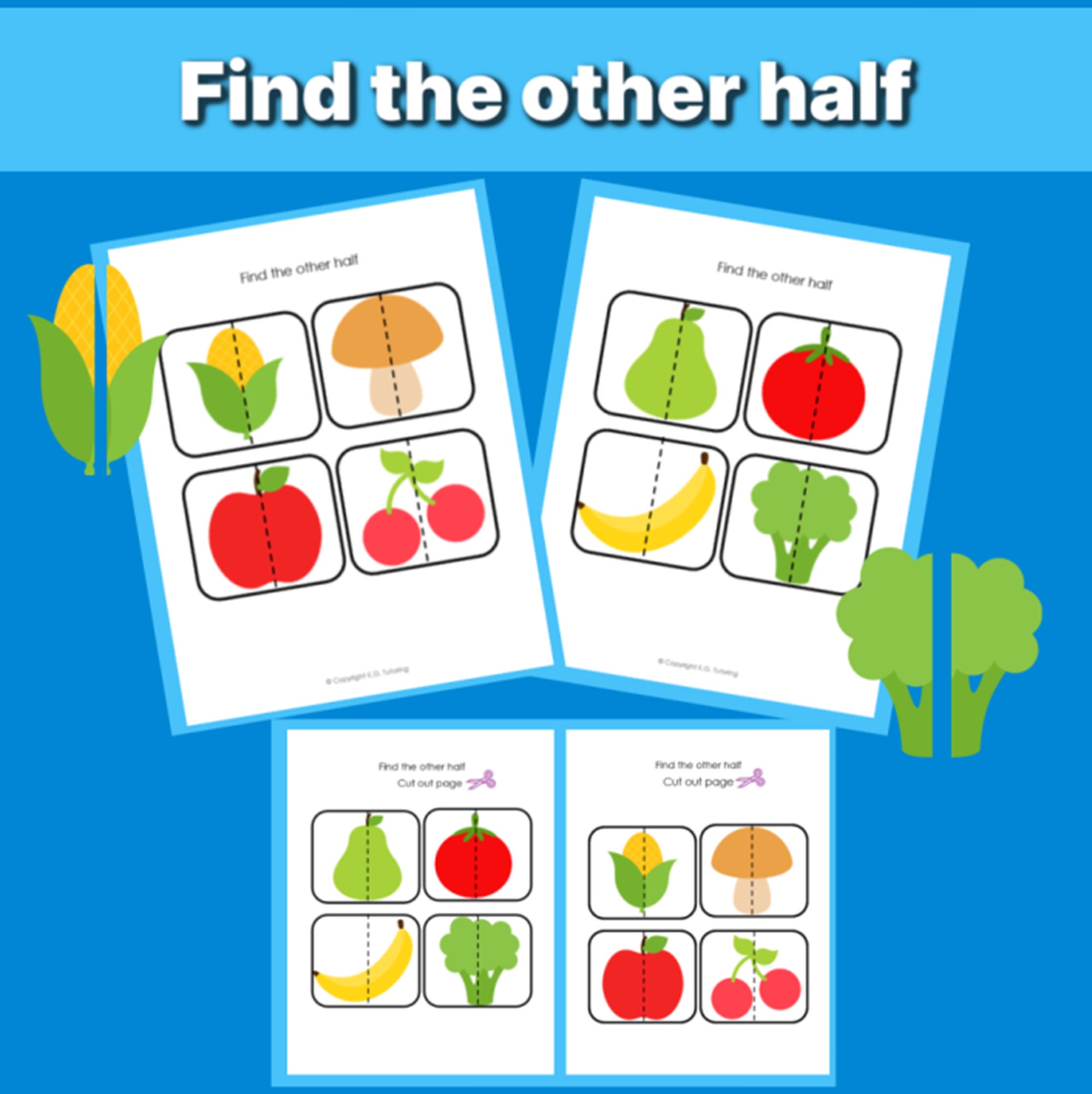 Kindergarten Preschool Toddler Printable Busy Book Activity Fruits ...