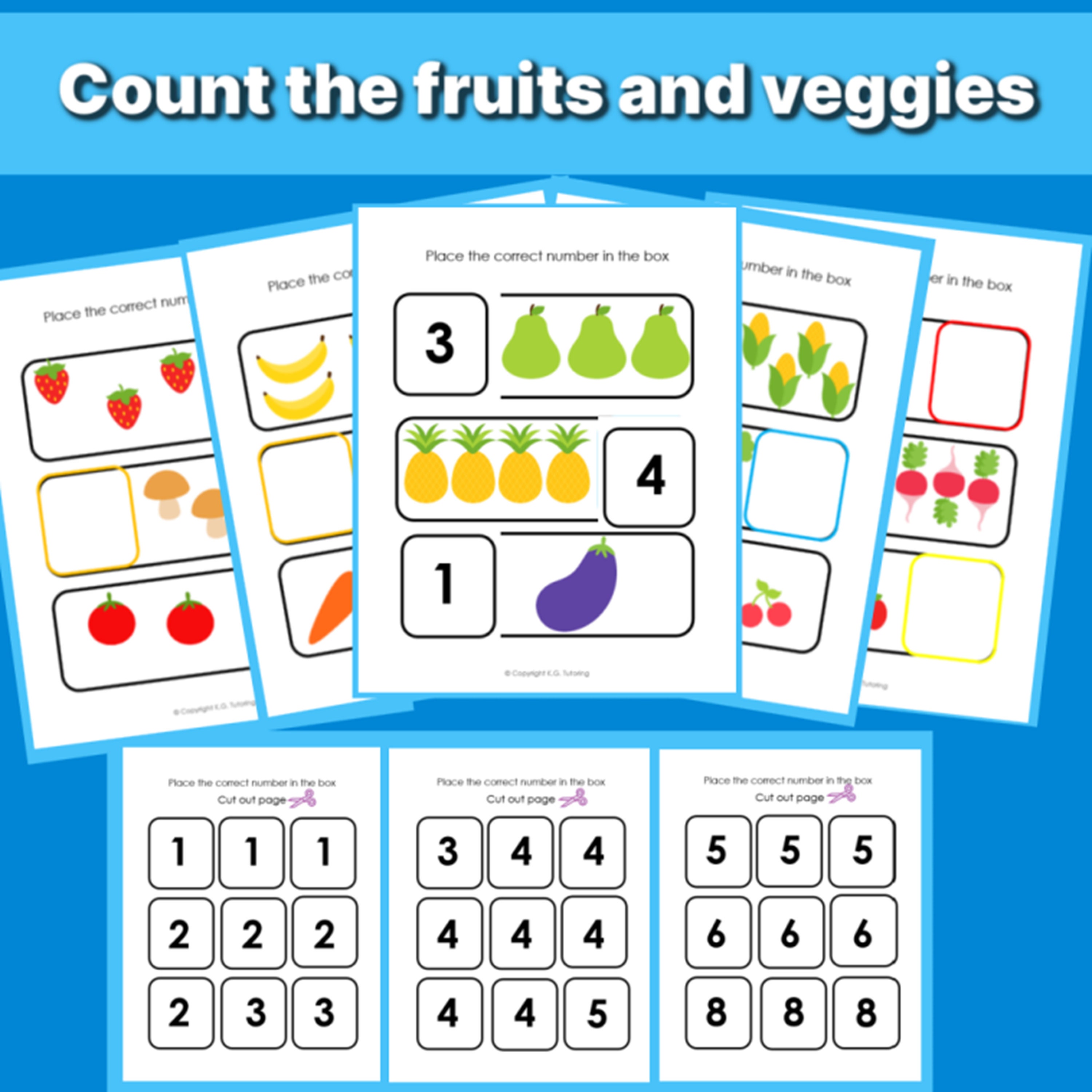 Kindergarten Preschool Toddler Printable Busy Book Activity Fruits ...