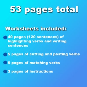 50 Printable Verbs Worksheets - First Grade - Second Grade - Sheets for ...
