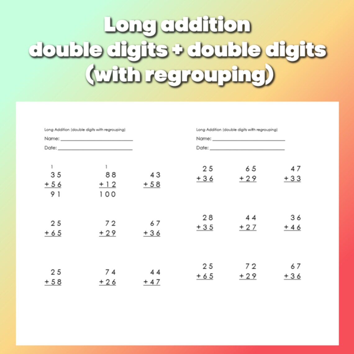 28 Printable Addition Worksheets 940 Questions Math Sheets for Kids ...