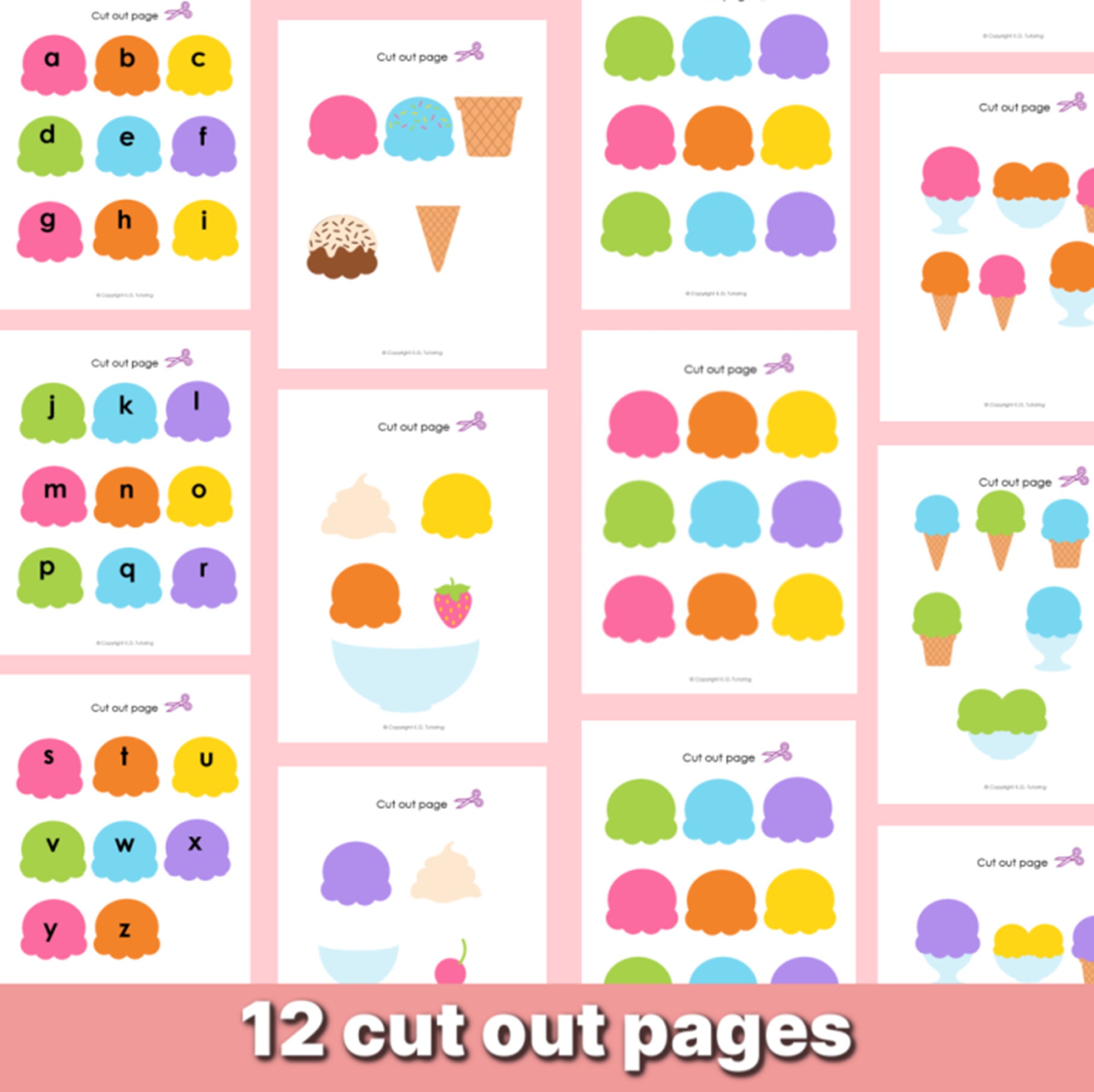 Printable Busy Book Activity - Ice Cream - Toddler Preschool Learning ...