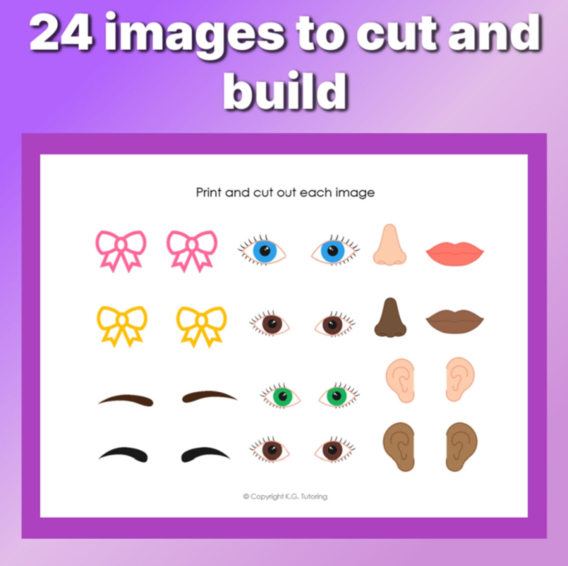 Printable Busy Book Activity - Build a Face - Toddler - Preschool ...