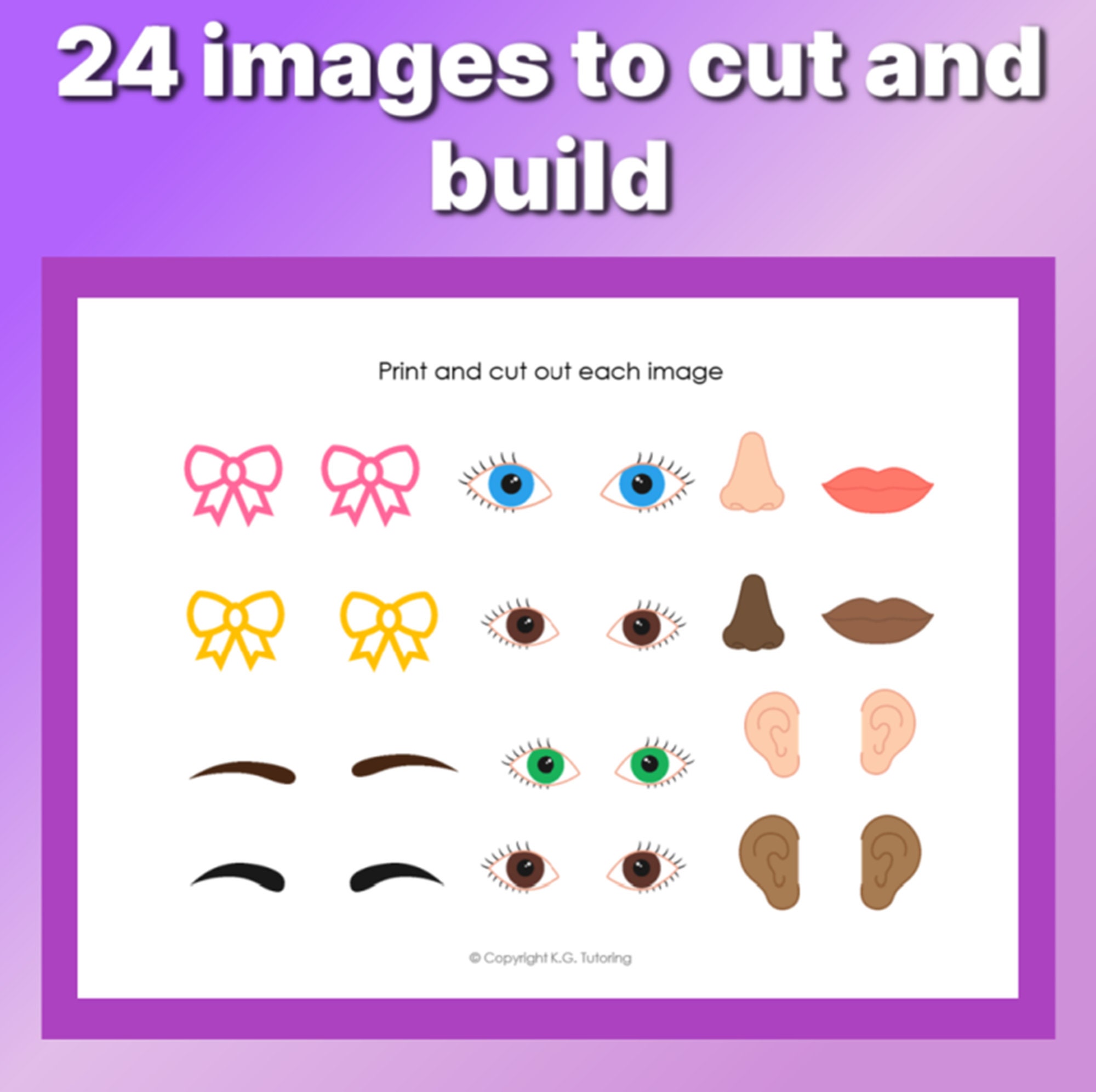 Printable Busy Book Activity - Build a Face - Toddler - Preschool ...