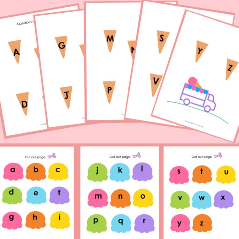 Printable Busy Book Activity - Ice Cream - Toddler Preschool Learning ...