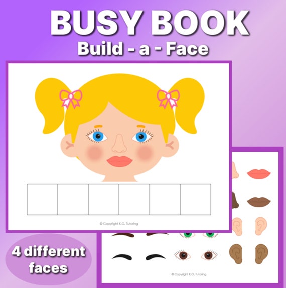 Printable Busy Book Activity Build a Face Toddler - Etsy
