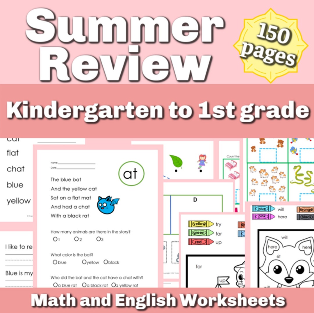 Kindergarten Summer Review Worksheets - Kindergarten to Grade 1 ...