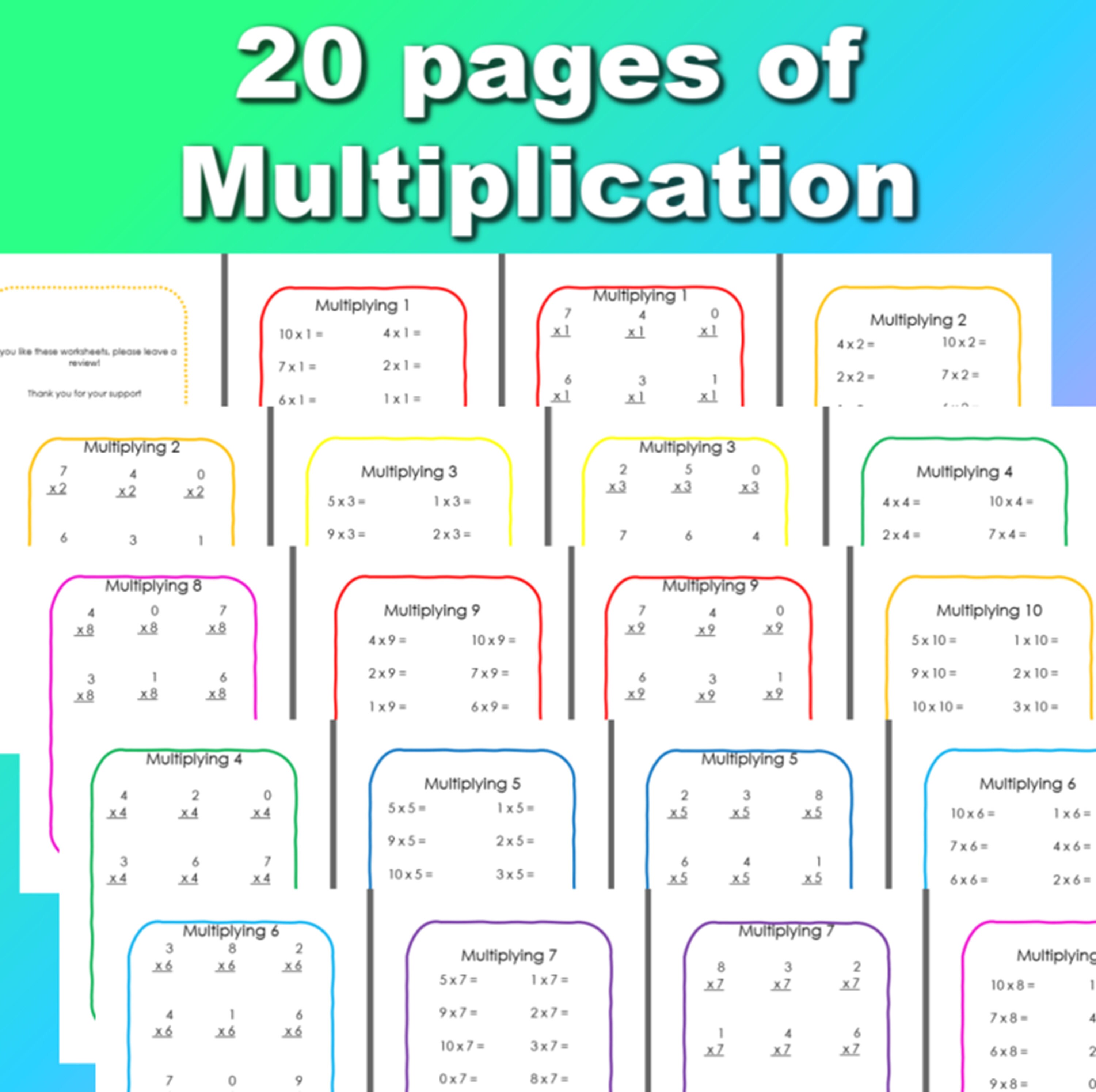 Multiplication Worksheets (30 Pages) Multiply - Math Practice ...