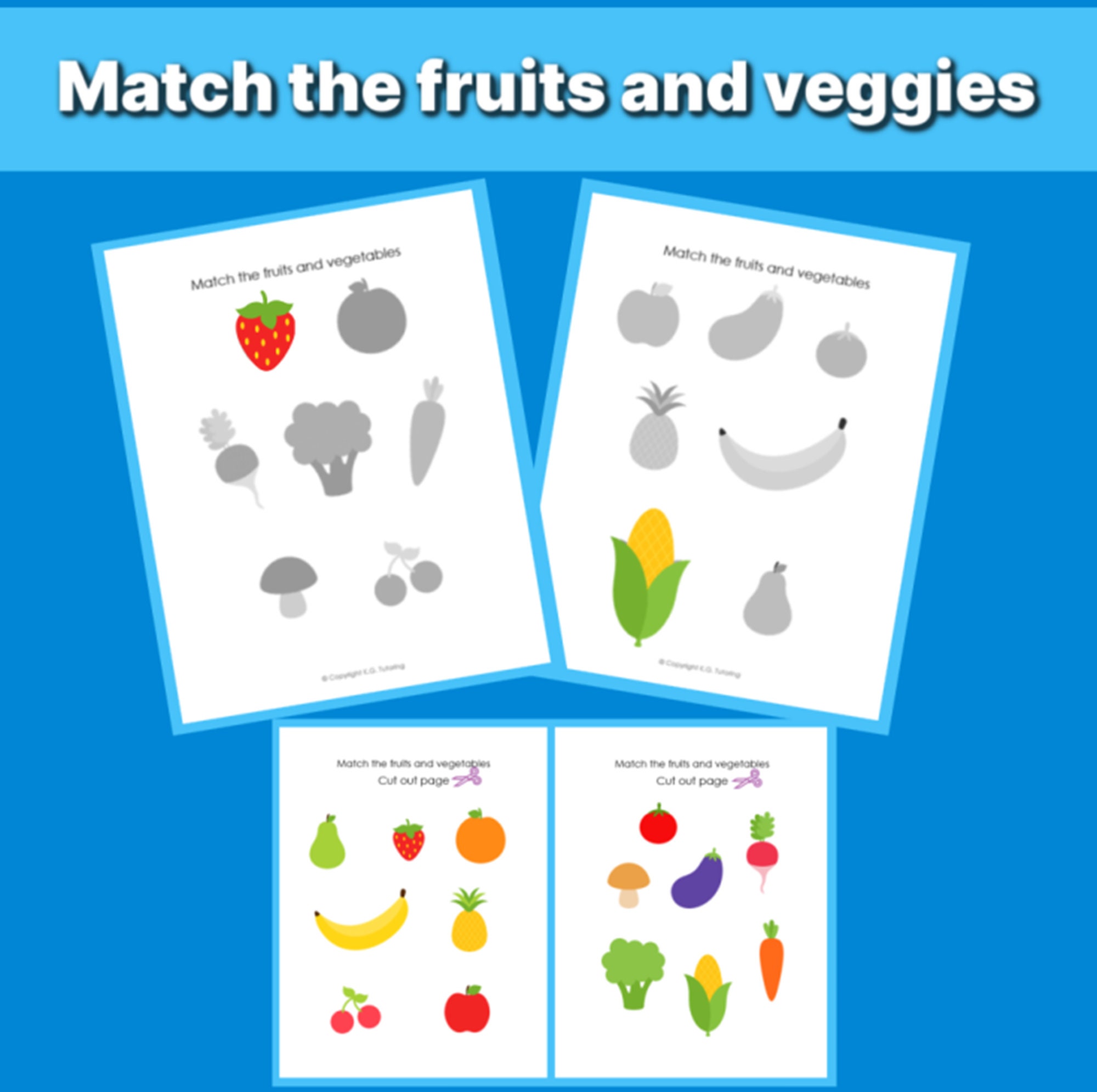 Kindergarten Preschool Toddler Printable Busy Book Activity Fruits ...