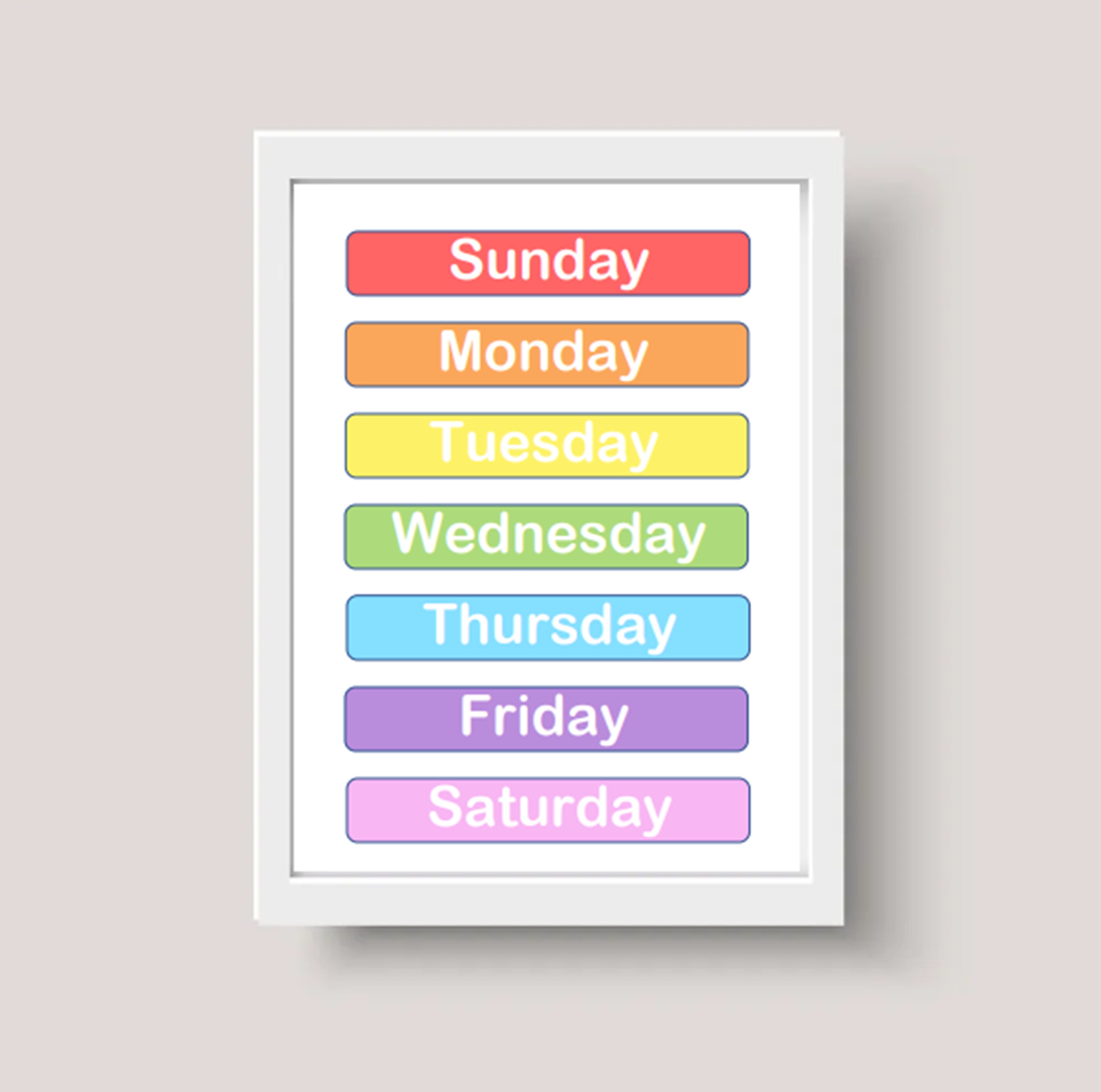 4 Days of the Week Printable Posters - 4 Versions - Classroom Wall Art ...