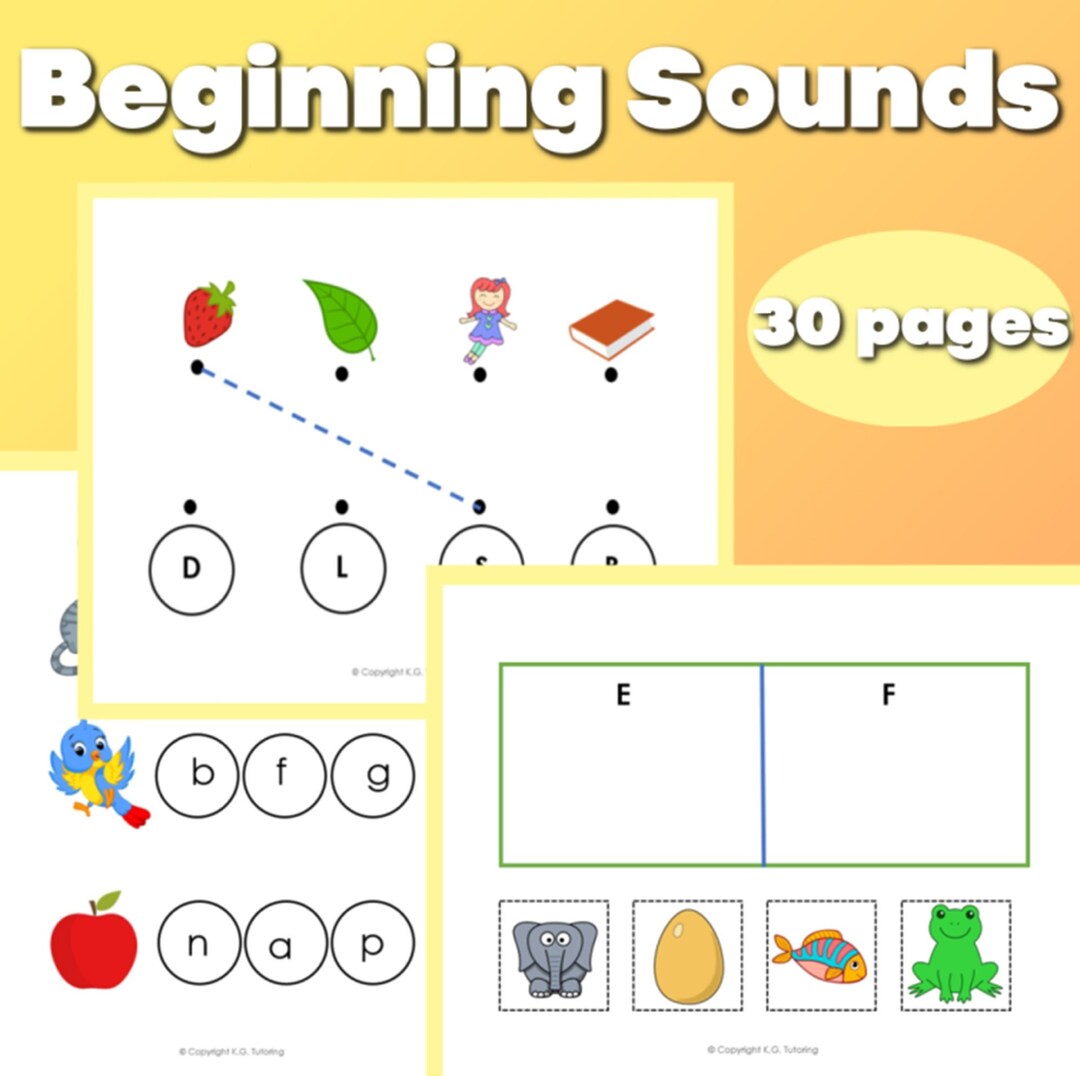 30 Printable Beginning Sounds Worksheets - Toddler - Preschool ...