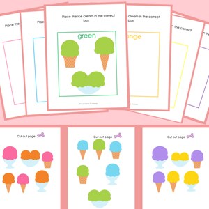 Printable Busy Book Activity - Ice Cream - Toddler Preschool Learning ...
