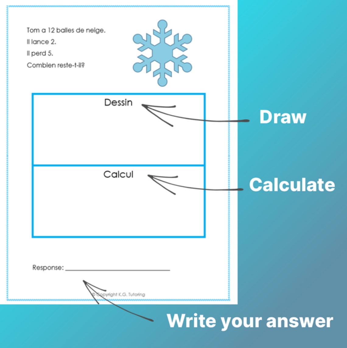 20 Printable French Word Problems - First Grade - Worksheets for Kids ...