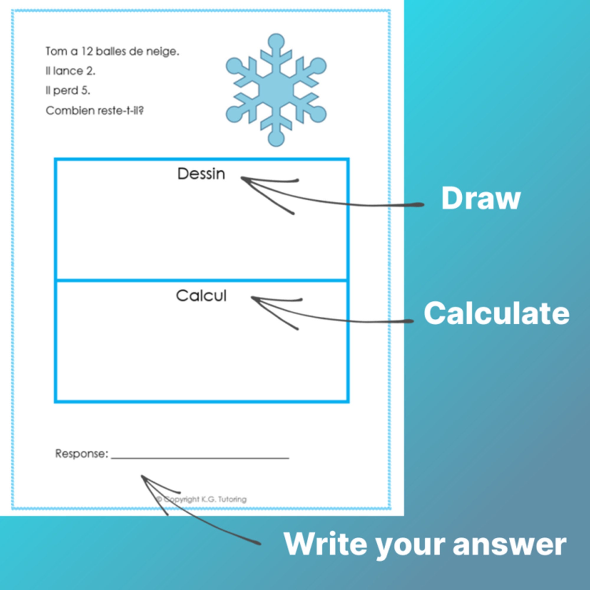 20 Printable French Word Problems - First Grade - Worksheets for Kids ...