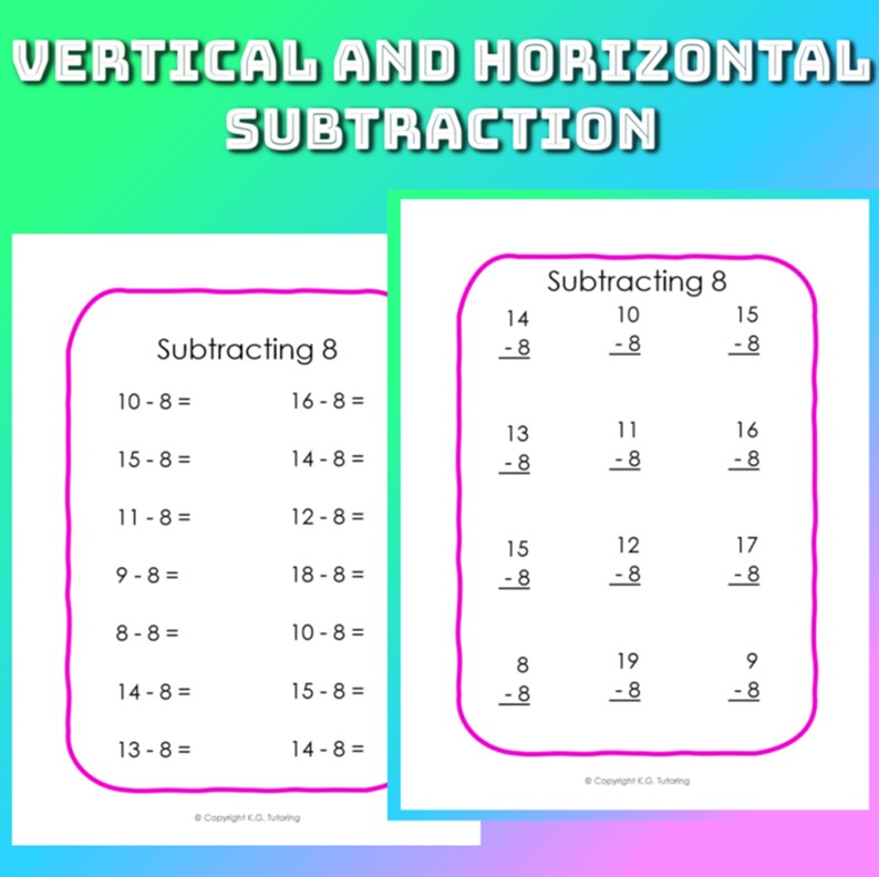 First Grade Subtraction Worksheets (30 Pages) - Math Sheets for Kids ...