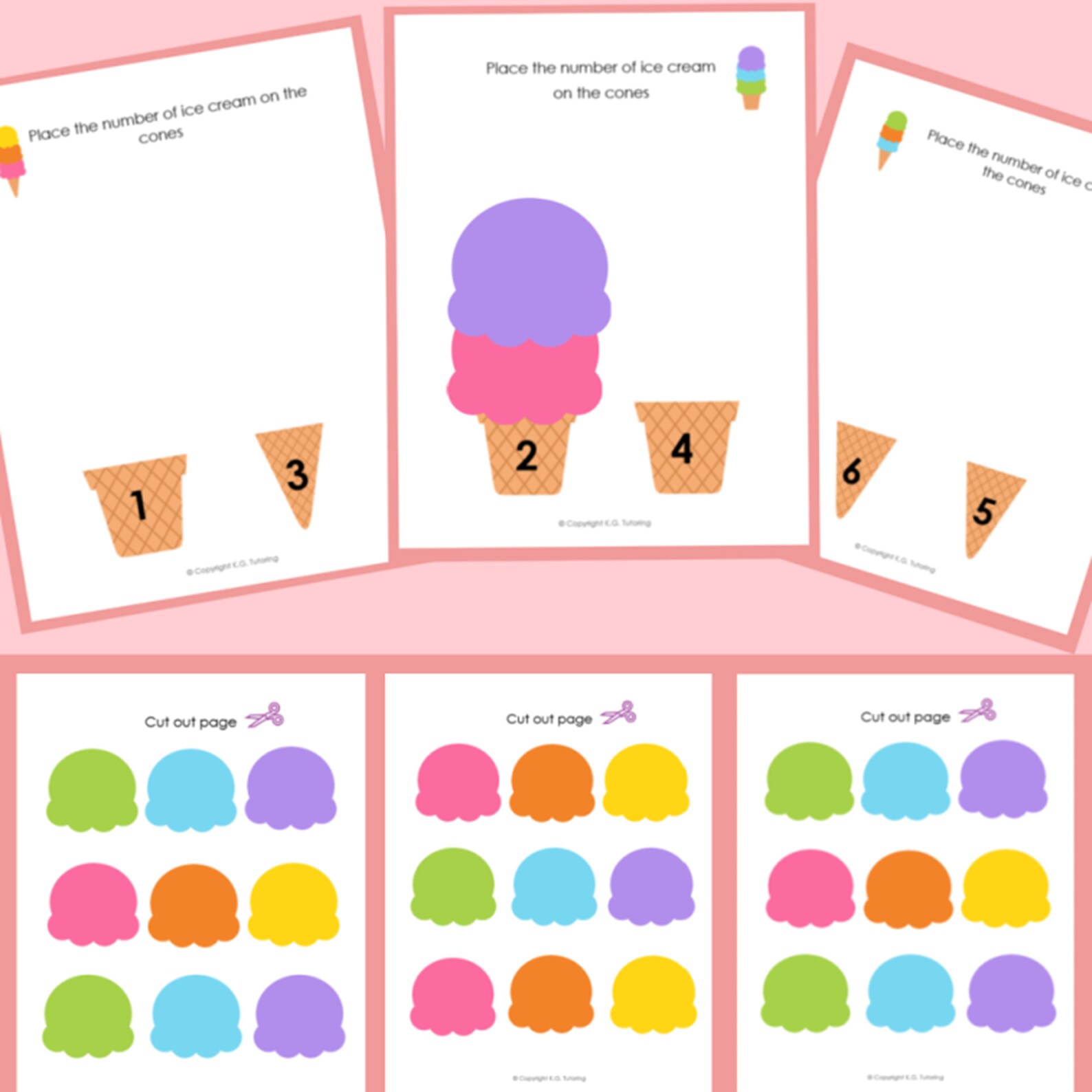 Printable Busy Book Activity - Ice Cream - Toddler Preschool Learning ...