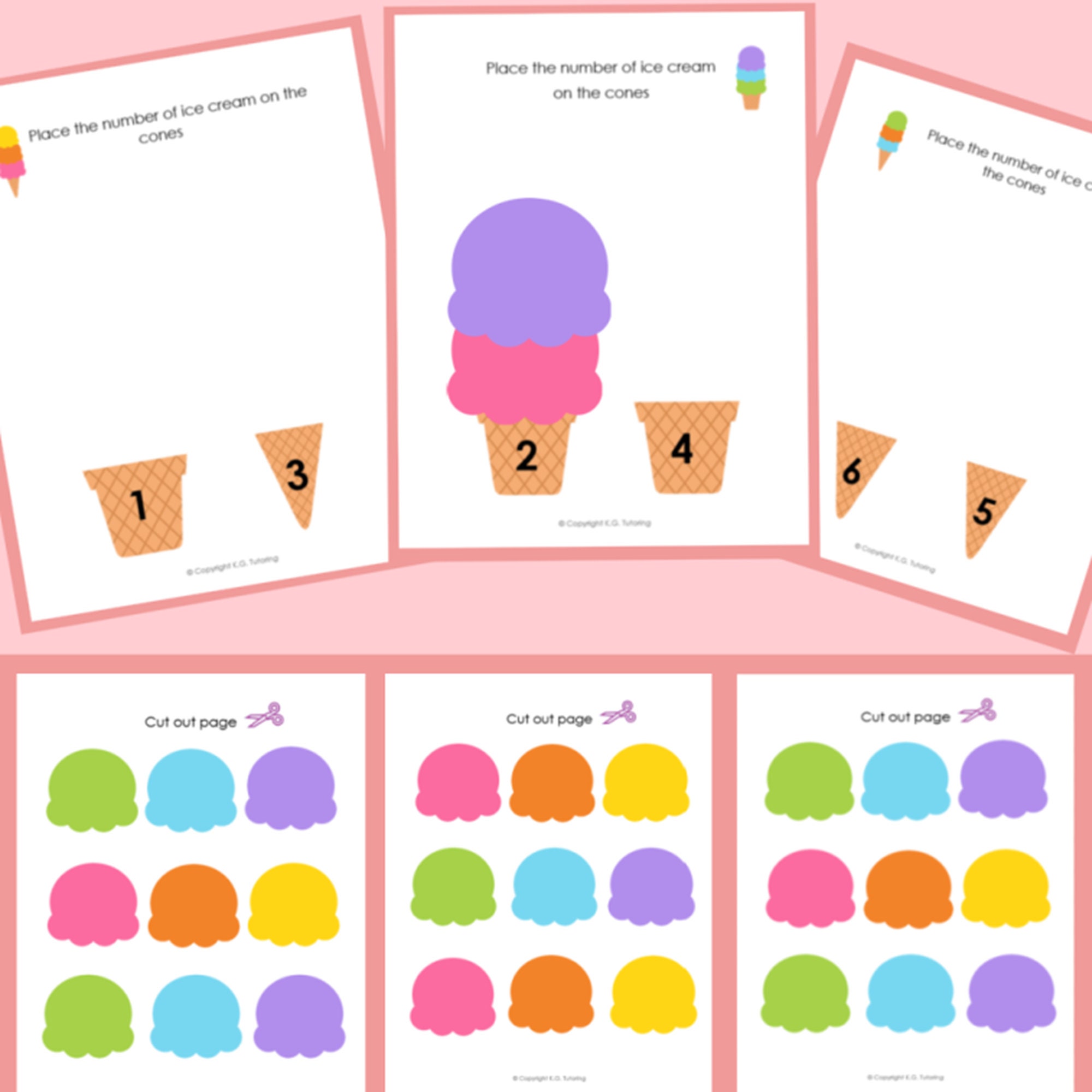 Printable Busy Book Activity - Ice Cream - Toddler Preschool Learning ...