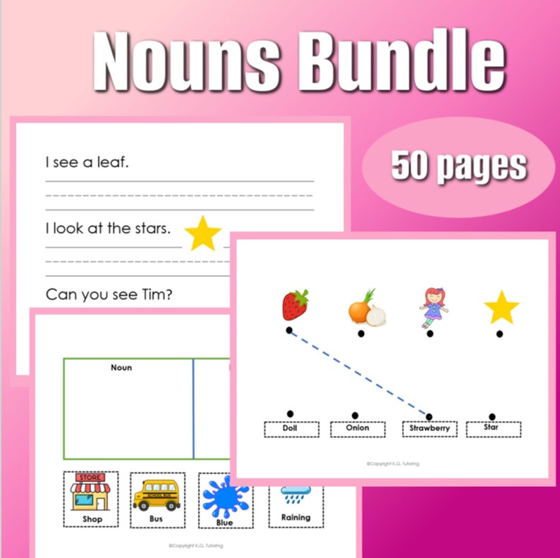 50 Printable Nouns Worksheets First Grade Second Grade - Etsy UK