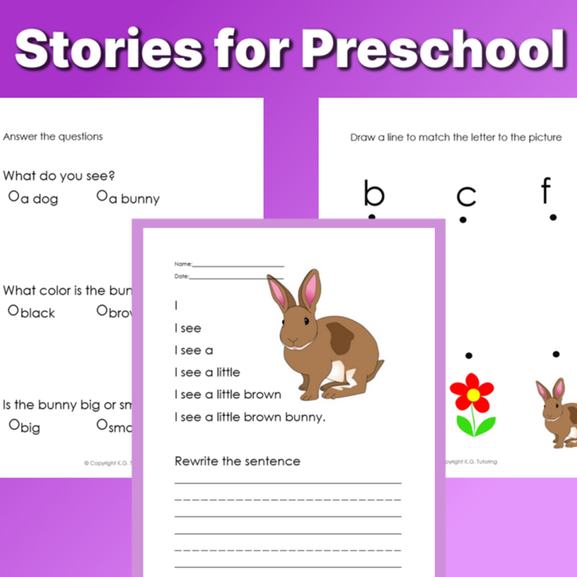 Reading Comprehension Bundle - 240 Pages - Preschool Kindergarten First ...