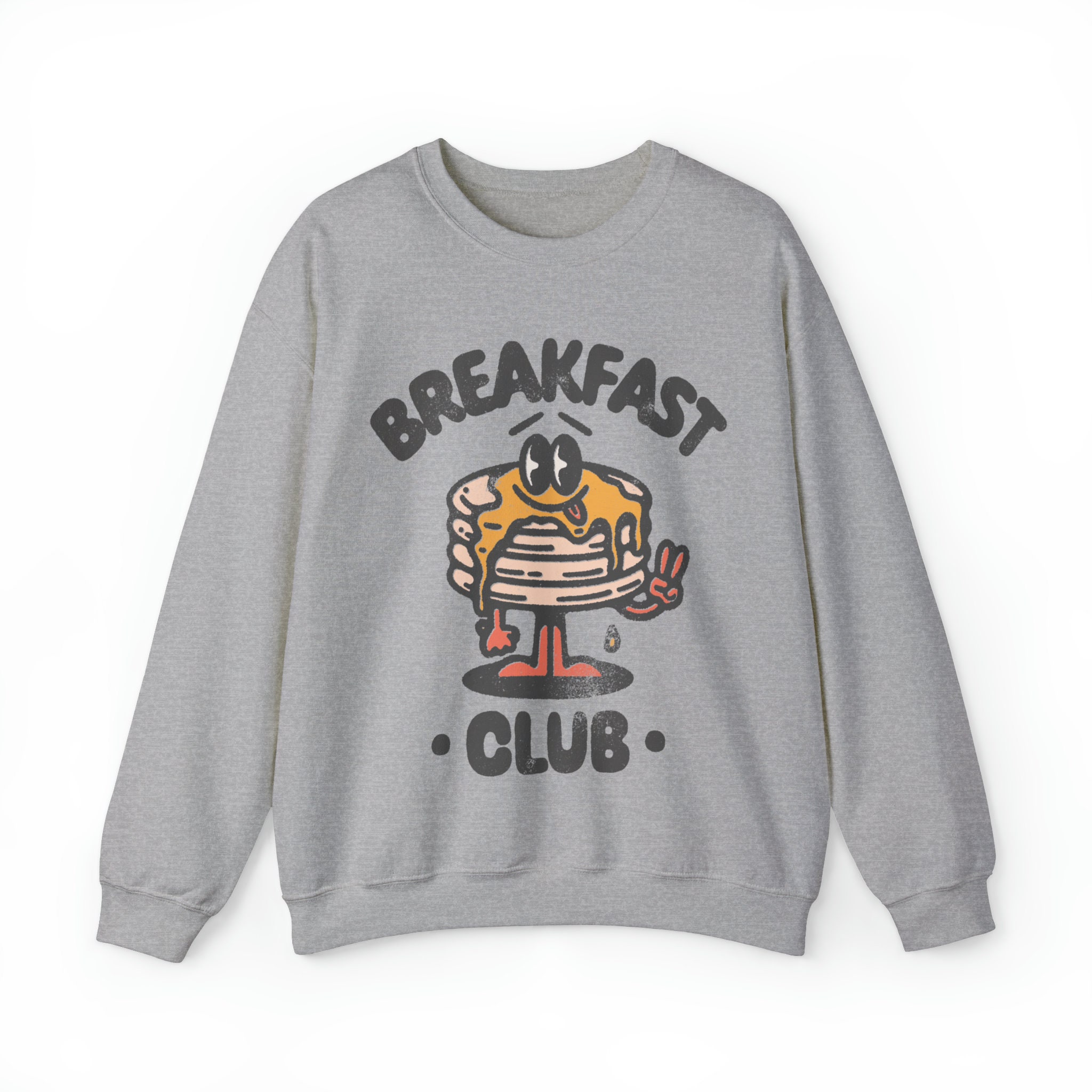 Breakfast Club Retro Pancake Sweatshirt Oversized Graphic Crewneck ...