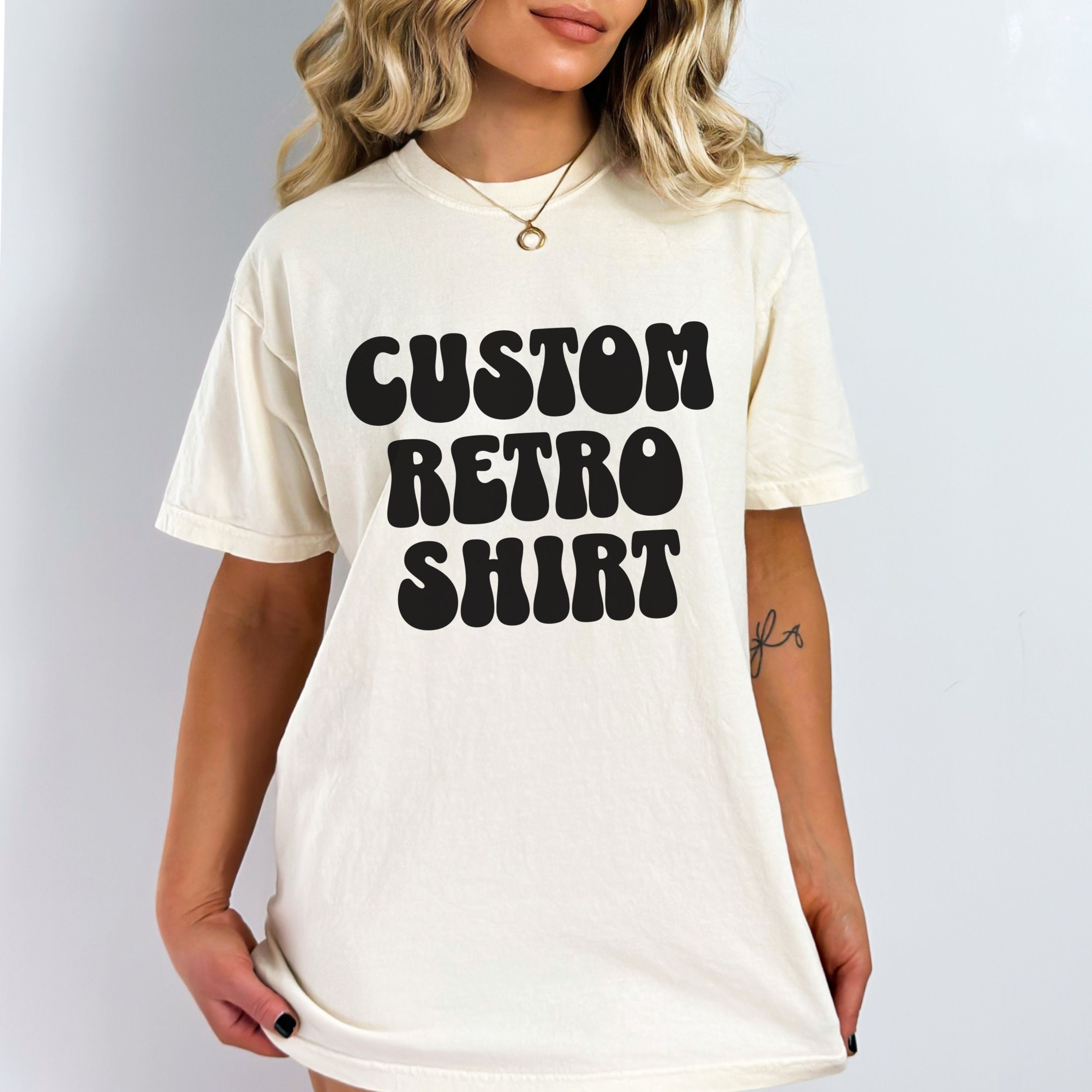 Custom Retro Font Shirt, Personalized Thick Font Shirt, Groovy Tshirt ...