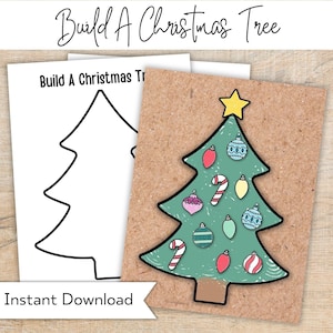 Christmas Tree Printable Craft - Build a Christmas Tree Christmas ...