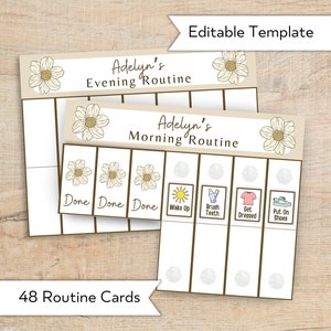 Routine Chart Printable Kids Flip Routine Chart Editable Template ...