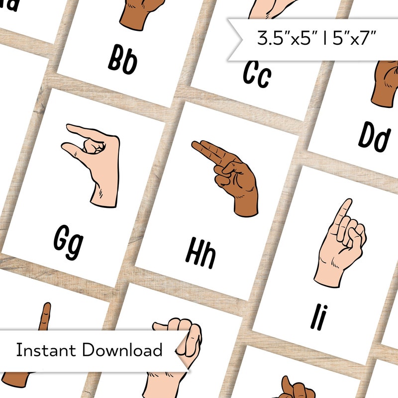 Asl Flash Card Download - Etsy