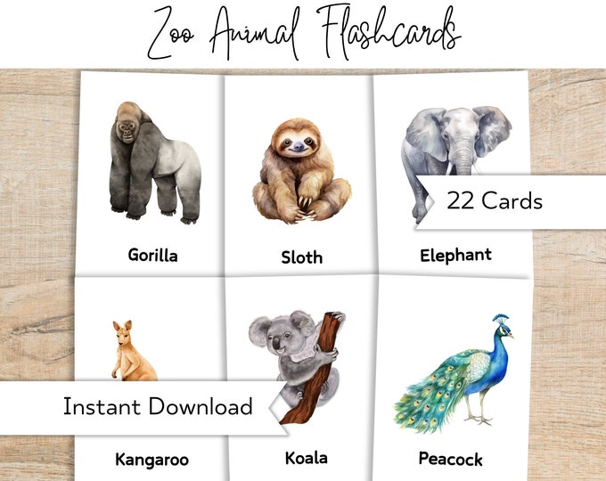 Animal Printable Picture-word Cards Set 48 Cards Animal Habitat ...
