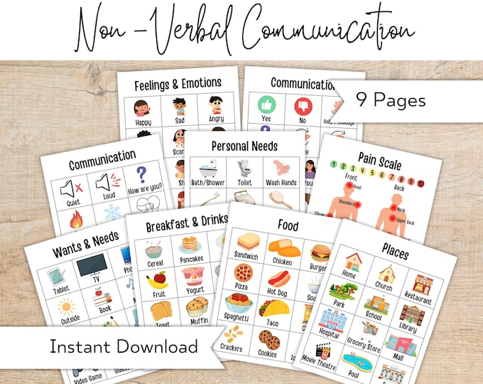 Non Verbal Autism Communication Board for Toddler Visual AAC Board ...