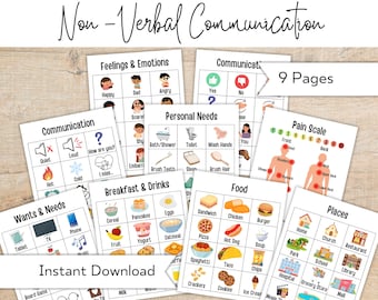 Non Verbal Communication Visual Board Flash Cards Special Needs Senior ...