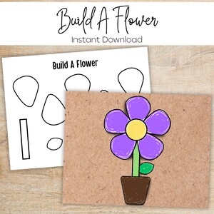 Flower Printable Craft Build a Flower Spring Activity for Kids ...