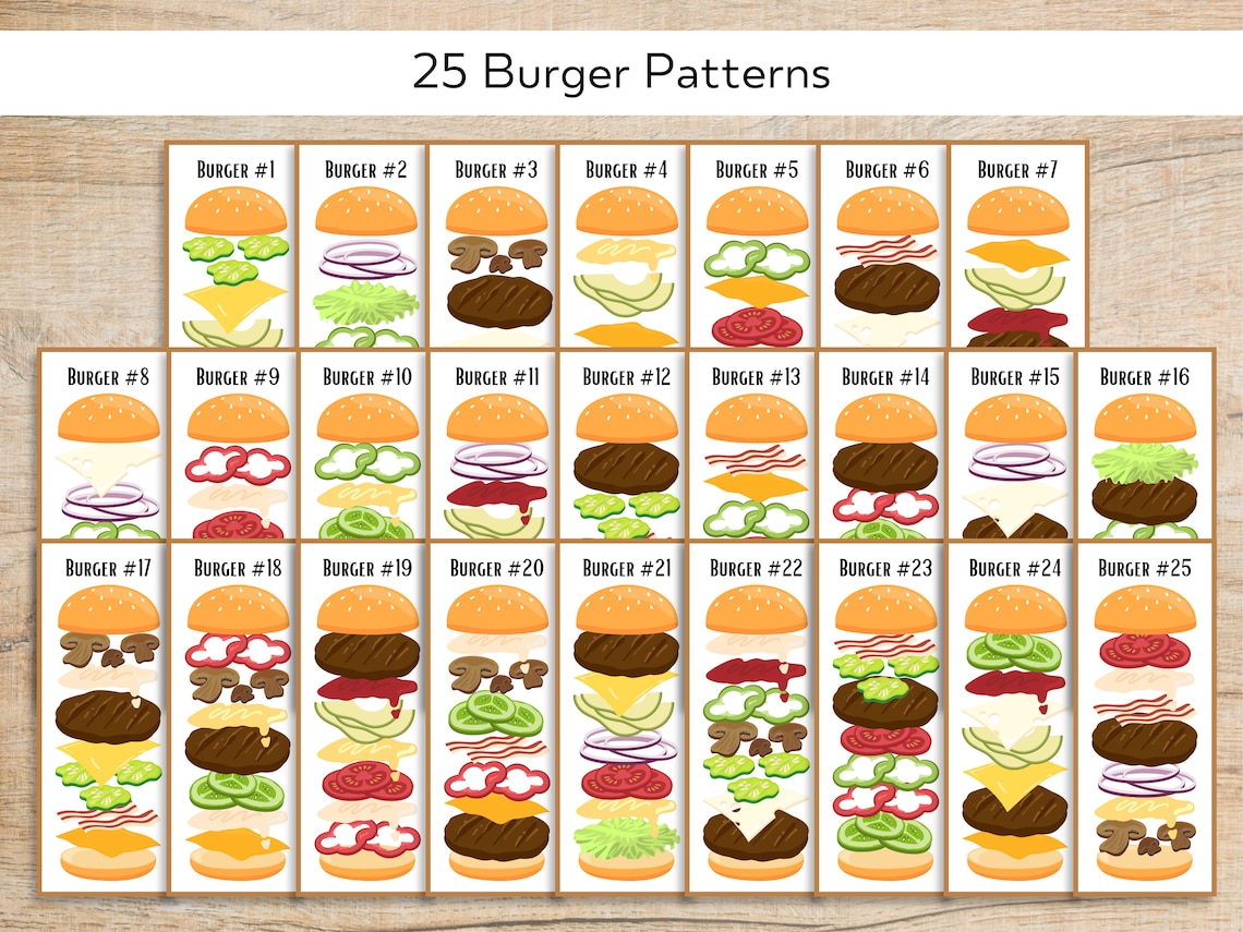 Build a Burger Dramatic Play Homeschool Printable Pretend Play Build a ...