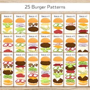 Build a Burger Printable Set: Pretend Play Activity (instant Download ...