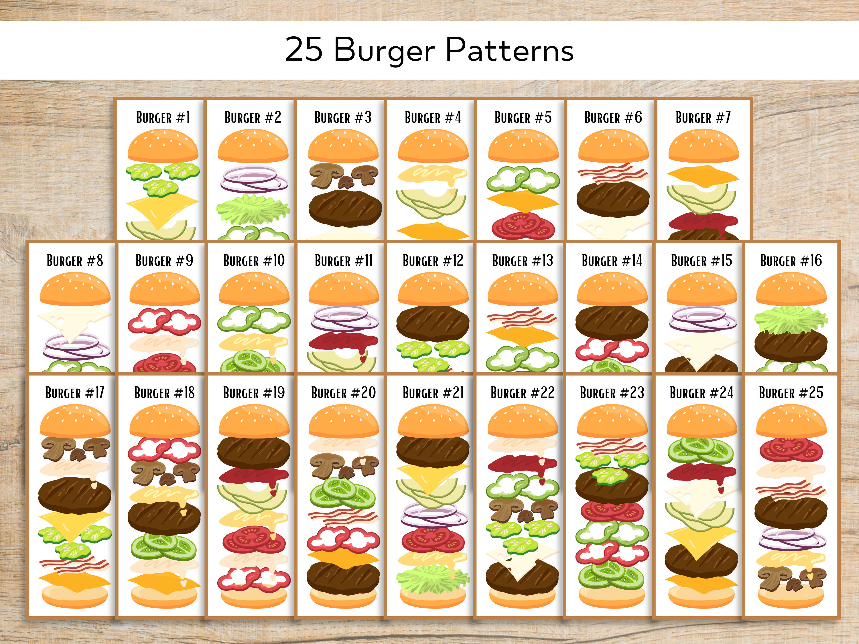 Build a Burger Dramatic Play Homeschool Printable Pretend Play Build a ...