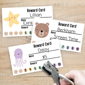 Printable Reward Punch Cards for Kids Custom Behavior Tracker Incentive ...